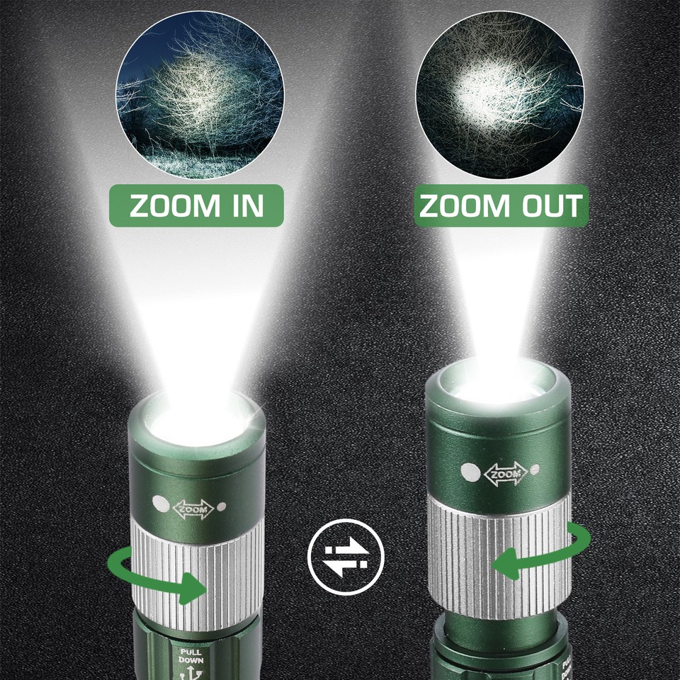 EverBrite Pen Light 300 Lumens Zoomable LED Small Flashlight with Clip ...