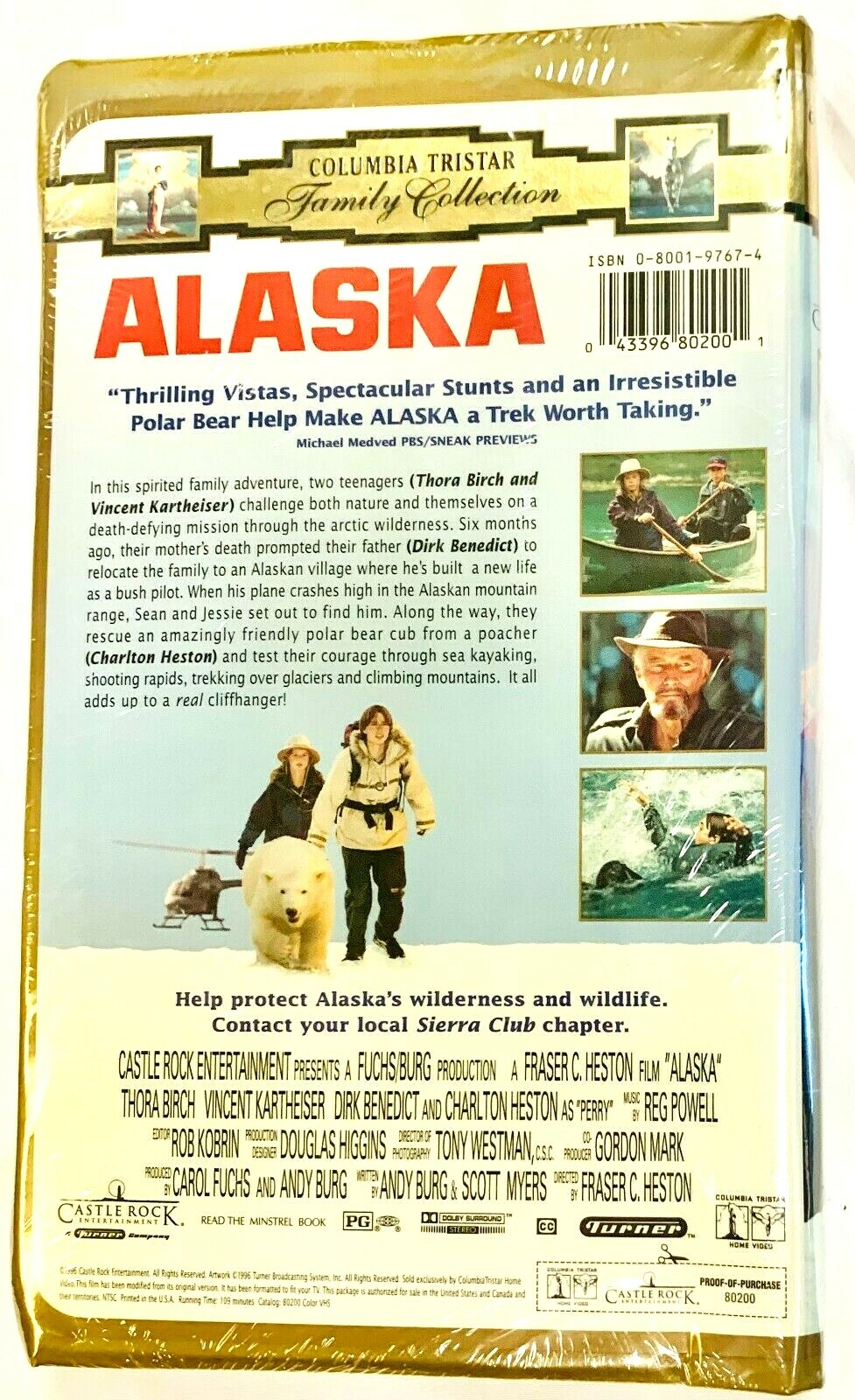 Alaska (VHS, 1996) Columbia Tristar Dirk Benedict, Charlton Heston; NEW ...