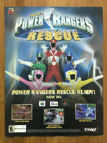 2000 Power Rangers Lightspeed Rescue N64 PS1 Print Ad/Poster Official ...