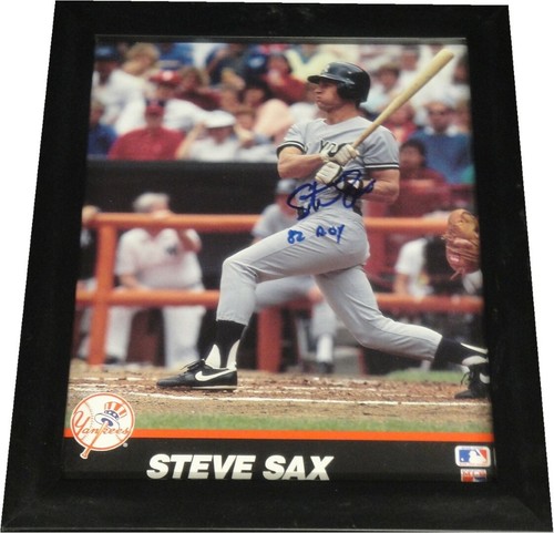 Steve Sax Signed Autographed 8X10 Photo in Basic Black Frame NY Yankees ...