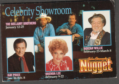 Bellamy Brothers Brenda Lee Ray Price 1989 post card Reno John Ascuaga ...