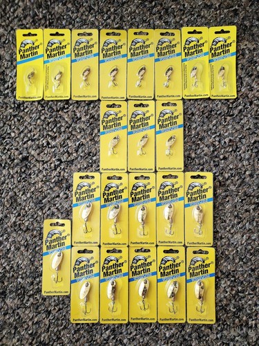 22 Lures Panther Martin Inline Spinners Fishing Lot - Gold - Trout Bass ...