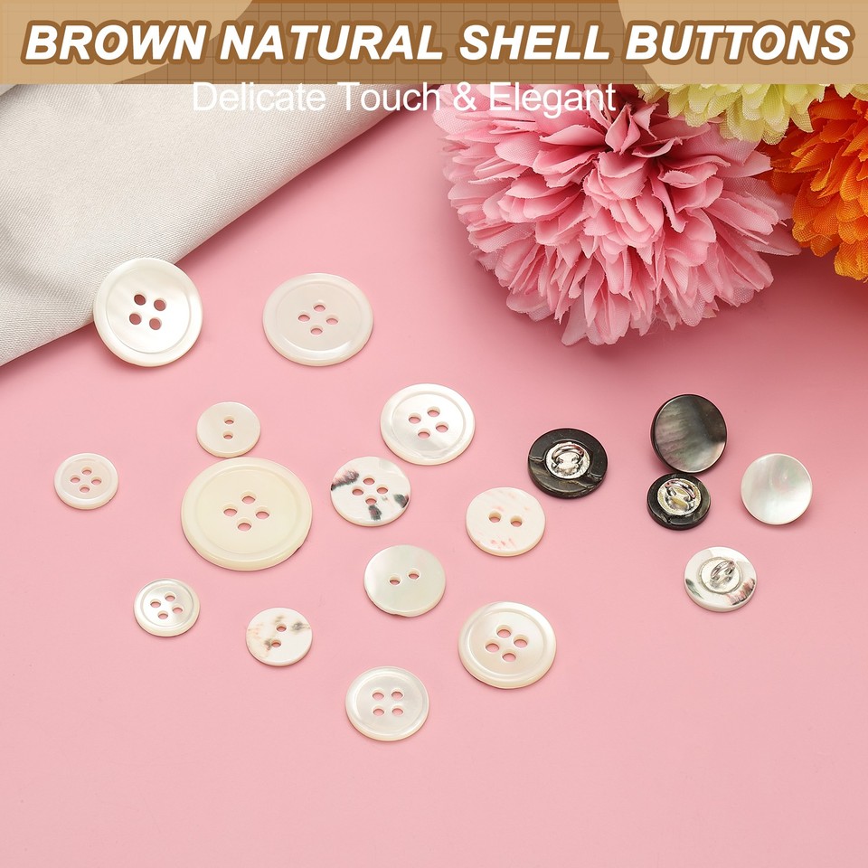 Natural Shell Button Mother of Pearl Button with Shank 12 mm & 10 Pack ...
