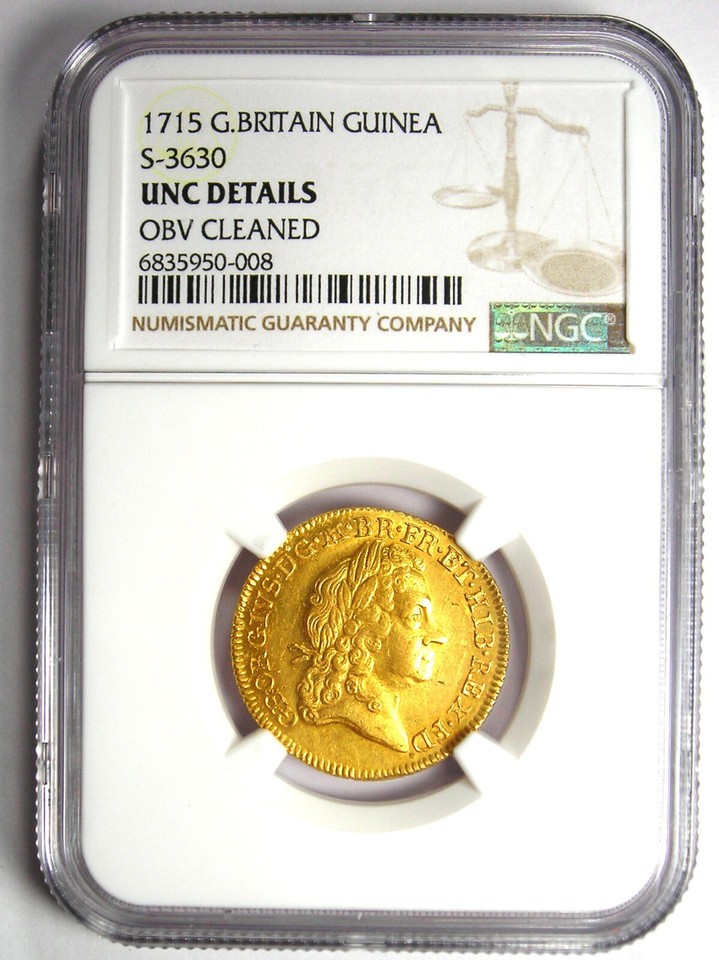 1715 Britain England George Gold Guinea Coin 1G - NGC Uncirculated ...