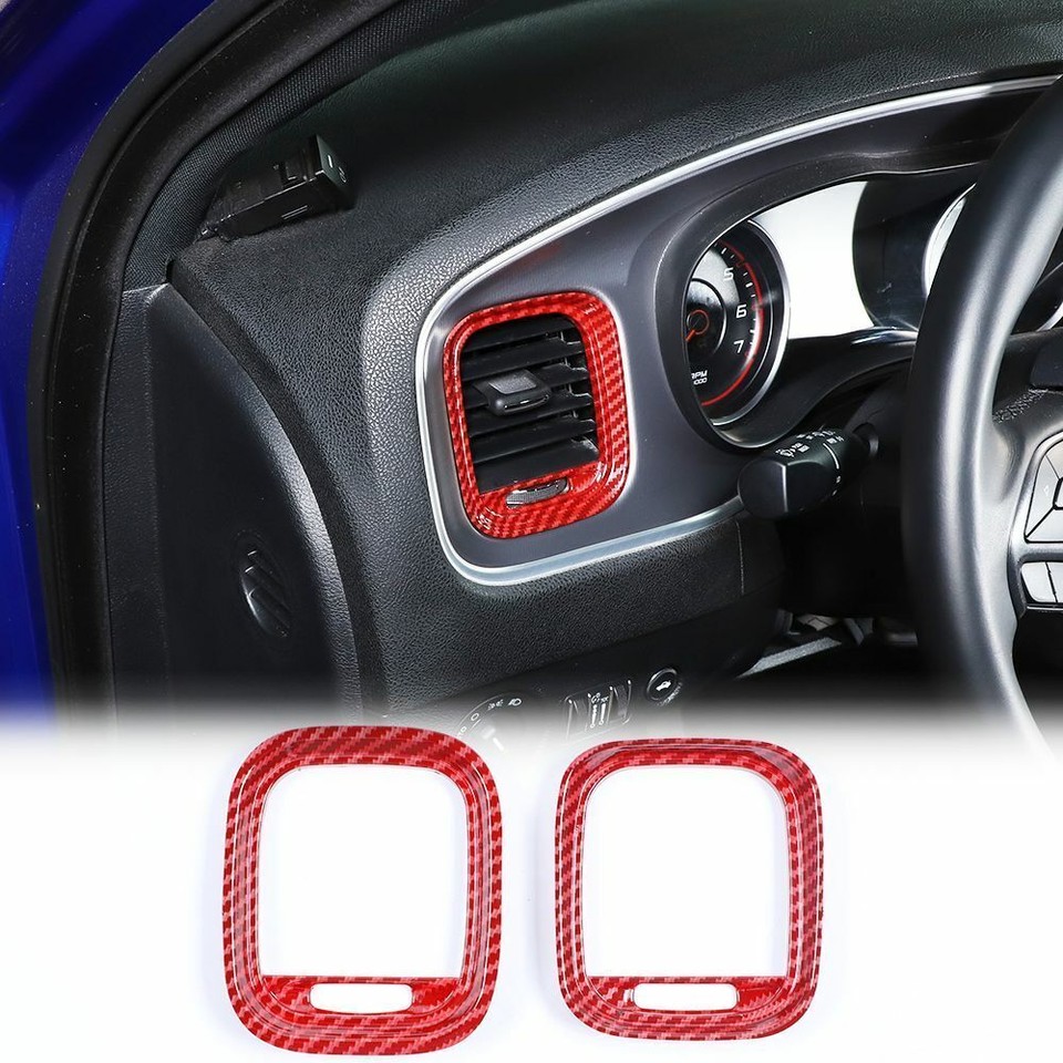 41x Red Carbon Inner Full Set Panel Decor Cover Trim Kit for Dodge ...