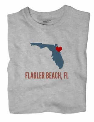 Flagler Beach Florida FL T-Shirt HEART | eBay