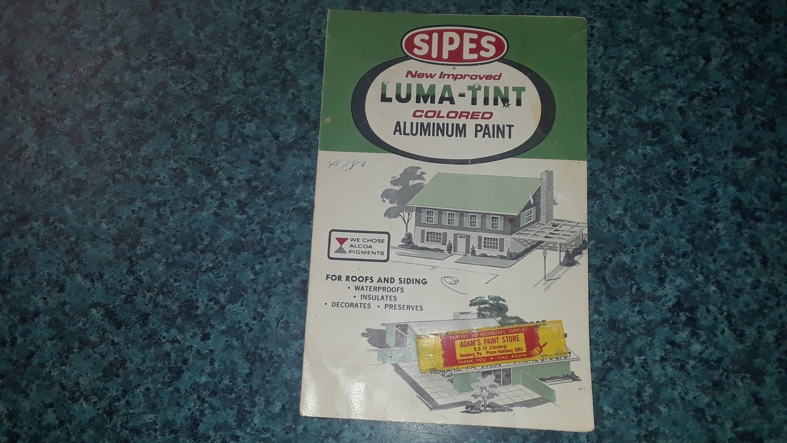 VTG 1967 SIPES LUMA-TINT ALUMINUM PAINT COLOR SAMPLE CHIP CHART ...