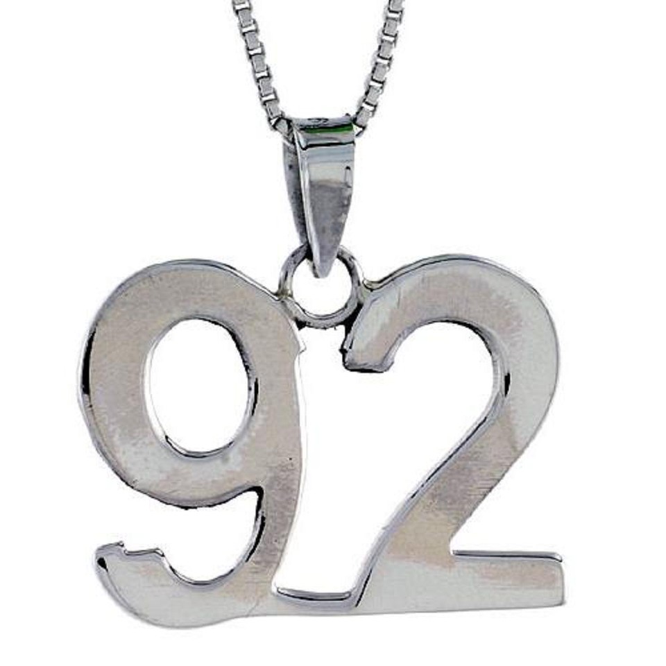 Sterling Silver Any One Number Pendant / Charm from 75 to 99 | eBay