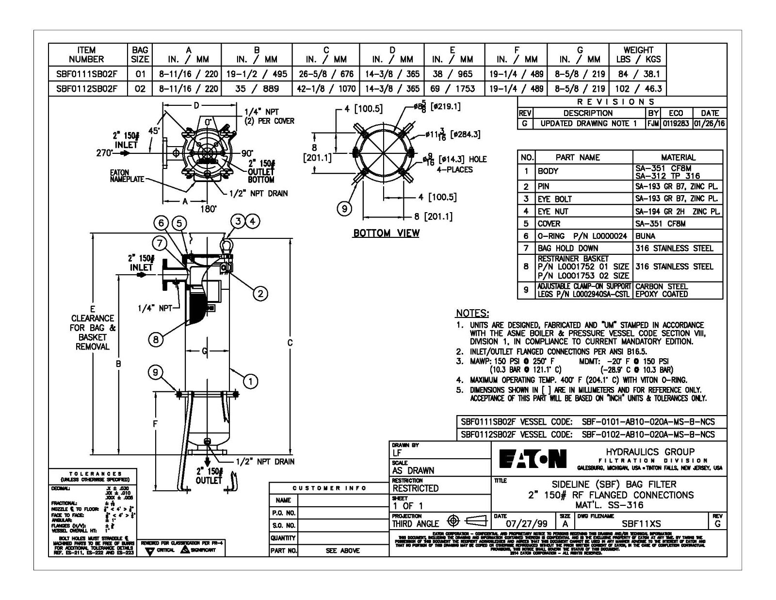 SBF0111SB02F, SBF-0101-AB10-020A-MS-B-NCS, Eaton Sideline Housing | eBay