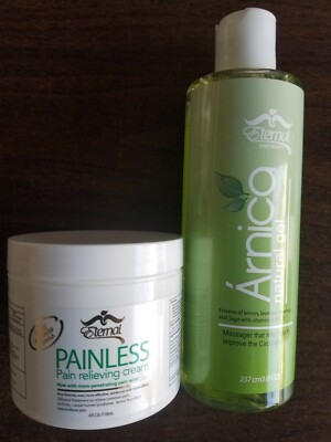 NEW 2 ETERNAL PAINLESS RELIEVING CREAM 4 OZ & ARNICA NATURAL GEL 8 OZ ...