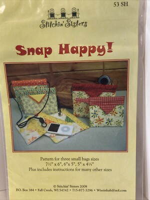 Stichin Sisters , Snap Happy Pattern For 3 Small Bags | eBay