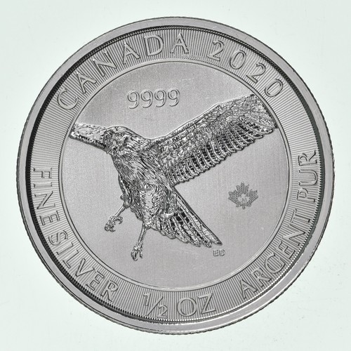 2020 Canada 2 Dollars 0.5 Oz Silver Red-Tailed Hawk World Coin- Silver ...