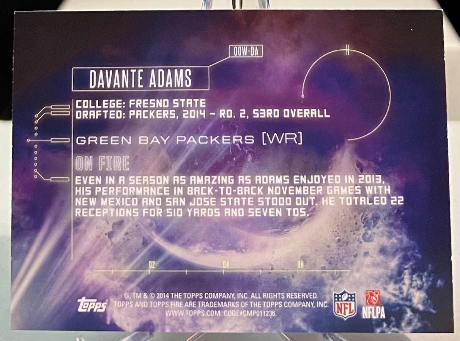 Davante Adams 2014 Topps Fire Out Of The World RC Rookie Card | eBay