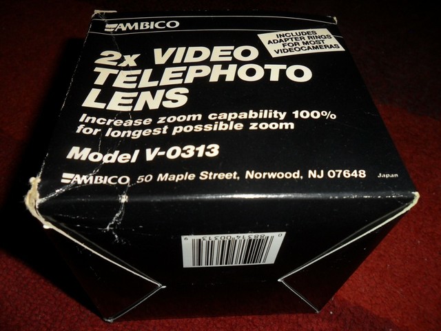 NOS AMBICO VIDEO V-0313 TELEPHOTO HI RESOLUTION 2.0X LENS in ORIG BOX ...