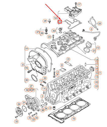 NEW AUDI A3 8P ENGINE OIL SEPARATOR GASKET SEAL 06H103484A OEM | eBay