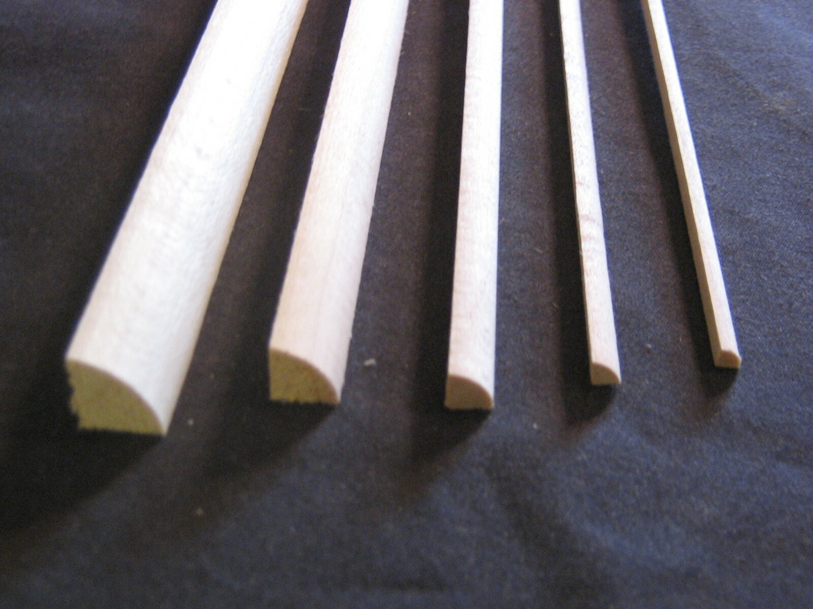 5/64" radius CLA77572 Quarter Round Basswood Trim molding hobby 5pcs 24 ...