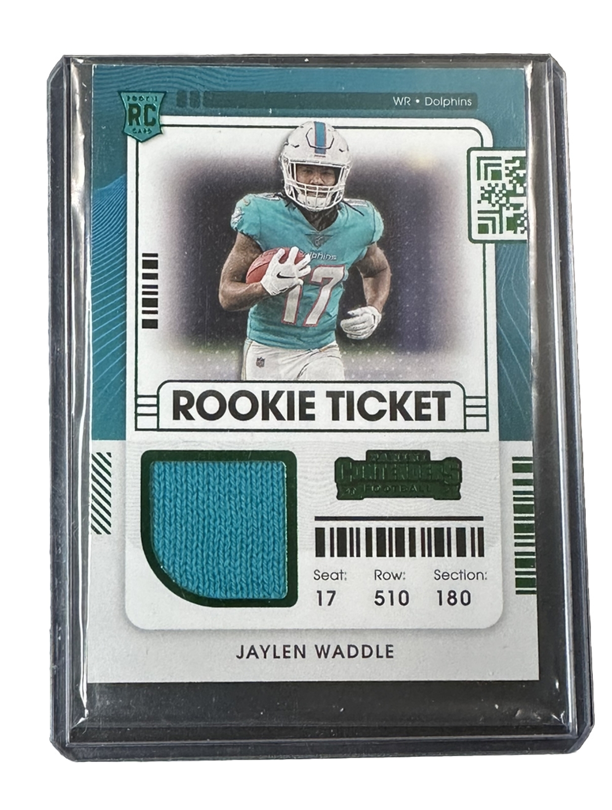 2021 Panini Contenders Jaylen Waddle Green Rookie Ticket Variation ...