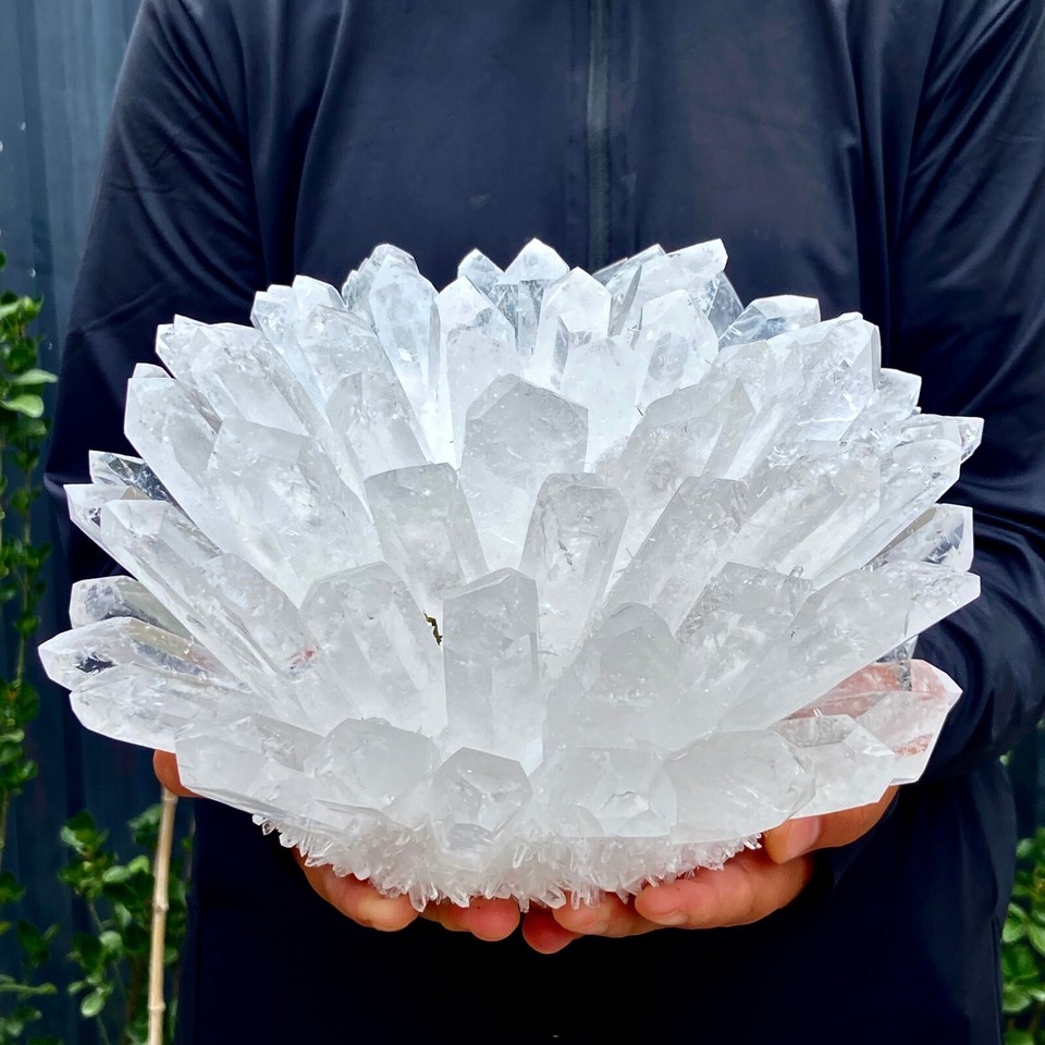 14.4LB Natural White Clear Quartz Crystal Cluster Rock Stone Specimens ...