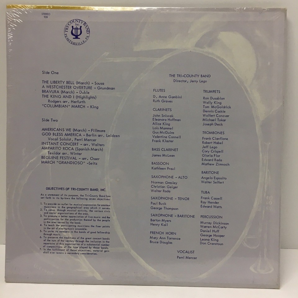 Tri-County Band Silver Anniversary Vinyl Lp Feasterville PA Jerry Lego ...