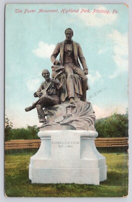 The Foster Monument Highland Park Pittsburg Pennsylvania PA 1909 ...