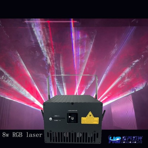 8w RGB Full Color Laser light DMX ILDA Phone Control 30kpps ...