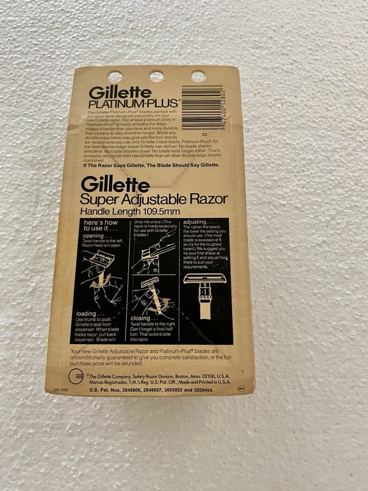 NOS Gillette Adjustable Double Edge Safety Razor | eBay