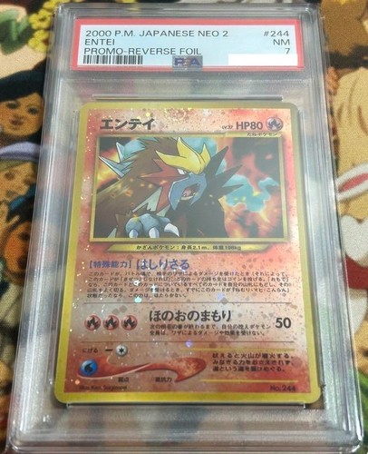 PSA 7 Entei Holo 244 Premium File 2 Old Back 2000 Pokemon Card Japanese ...