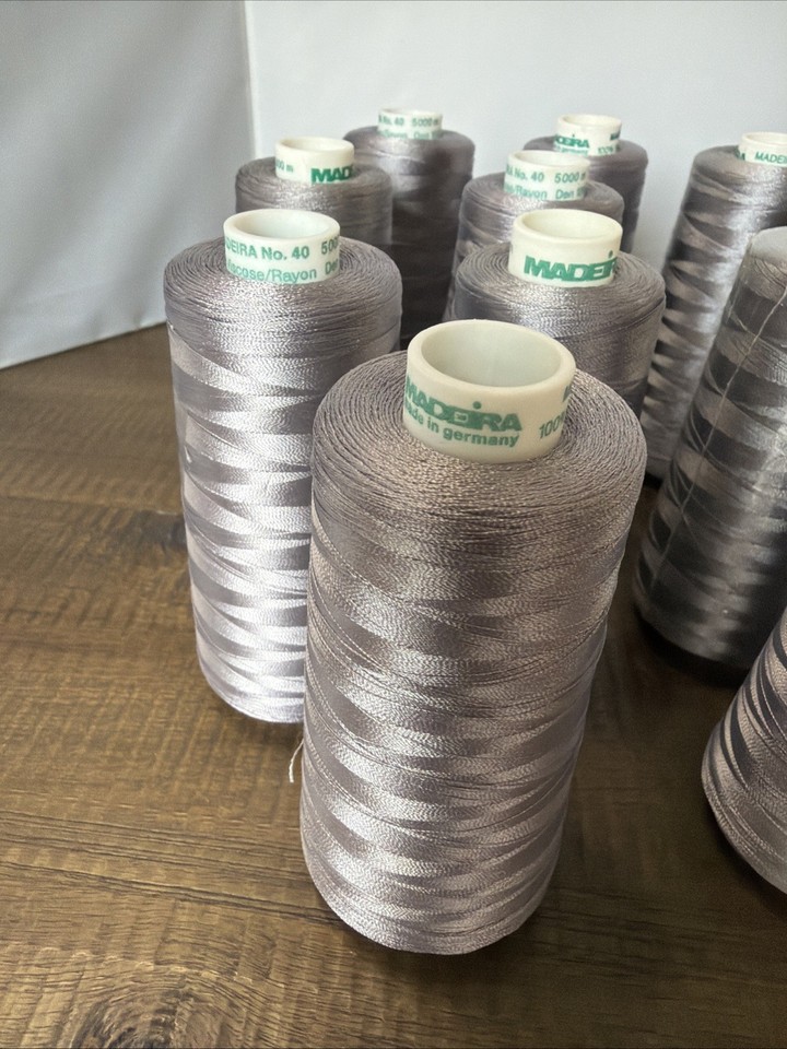 20 cones Madeira Embroidery Thread Spools Navy & Gray | eBay