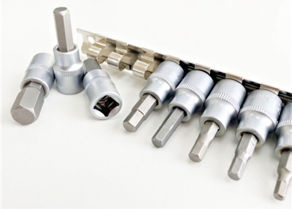 Hex bit Socket Set 3/8" Drive H3 To H12 Allen Key HX Bits Sockets 6 ...