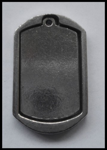 PEWTER CHARM #1284 - 2 part Soldier type DOG TAG Engravable (40mm x ...