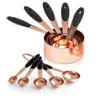 Copper Measuring Cups And Spoons Set Of 10 Piece Stainless Steel ...