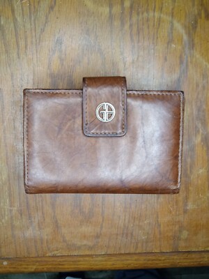 Giani Bernini Brown Wallet 5x3.5” Clutch Softy Core Pebbled Genuine ...