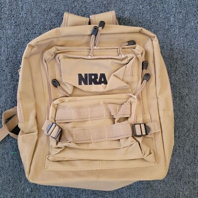 NRA Tactical Backpack Range Hunting Bag Desert Tan Khaki Lightweight ...