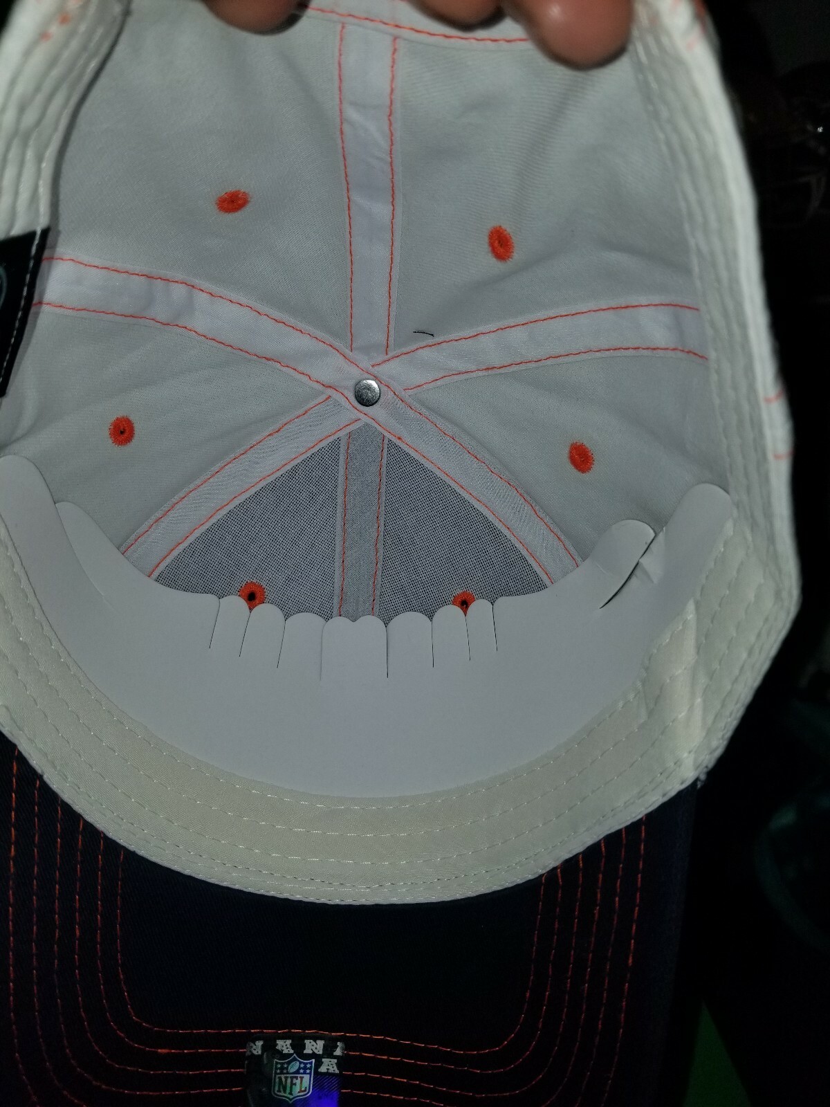 Denver Broncos Baseball Cap Blue White Strapback Orange Stitch Verizon ...