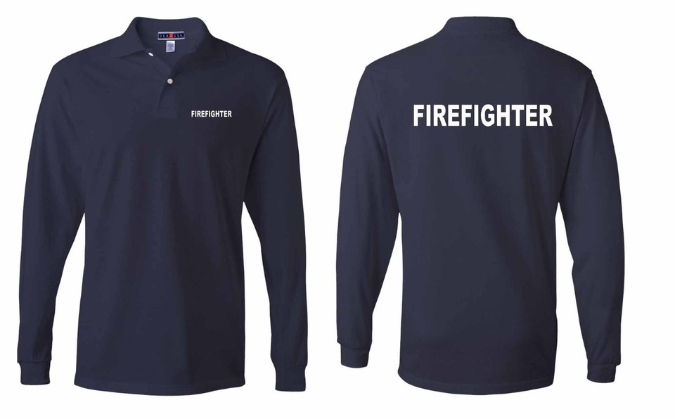 Firefighter Fire Dept. Emergency Services Polo Long Sleeve | eBay