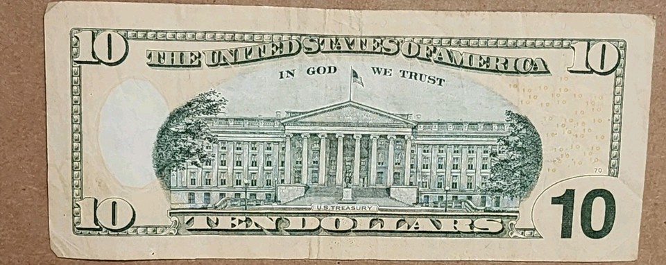 $10 FANCY SERIAL NUMBER USA TEN DOLLAR BILL BANK NOTE | eBay
