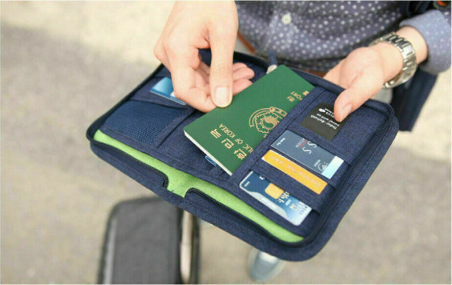 Women Mini Travel Passport Zipper Credit Card Cash Document Holder ...