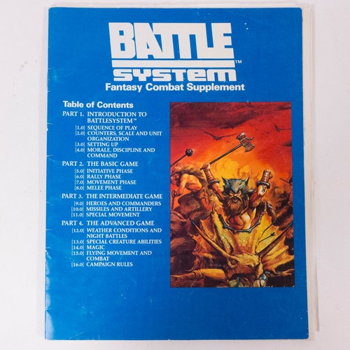 Vintage 1985 TSR Battle System Fantasy Combat Supplment Guide Book ...