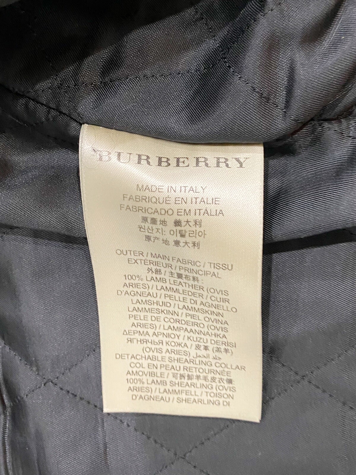 BURBERRY BRIT Iconic Quilted Black Leather Jacket She… - Gem