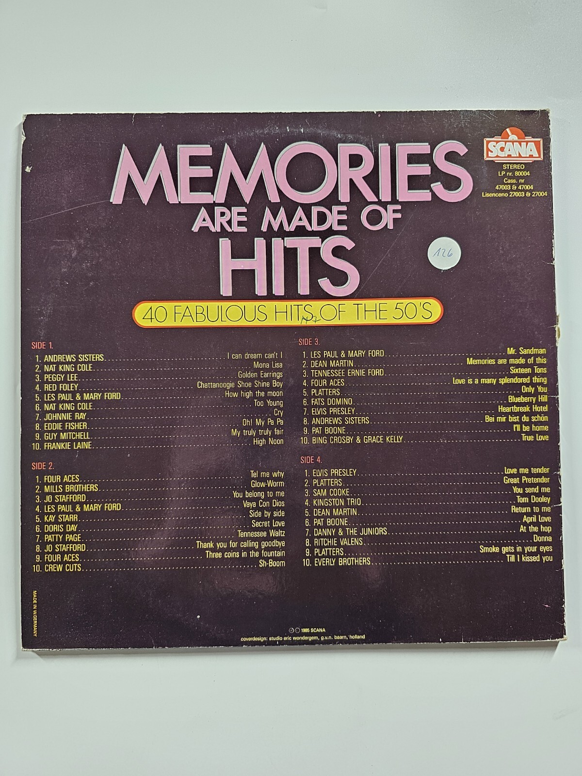 Memories Are Made Of Hits - 40 Fabulous Hits Of The 50s - Vinyl 12" LP ...