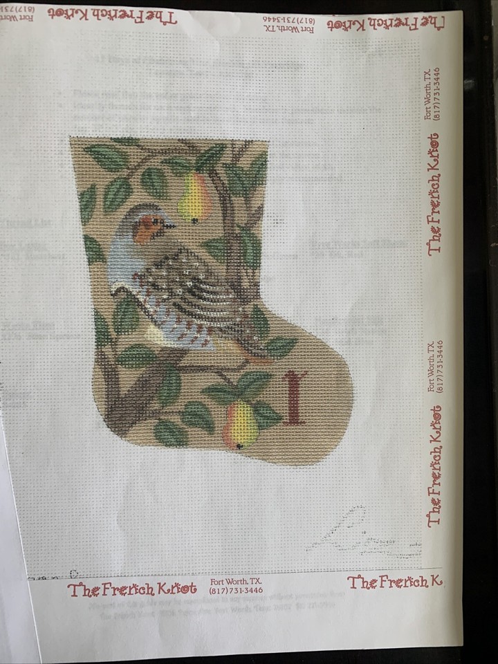 Partridge Mini Stocking + Stitch Guide Needlepoint Kit Tapestry Tent ...