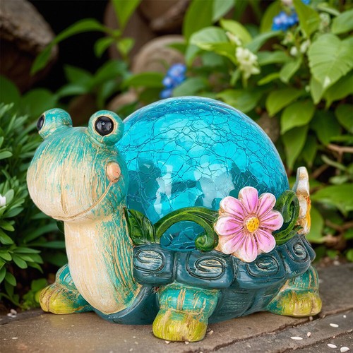 Solar Turtle Flower Light Solar Powered Tortoise Light for Housewarming ...