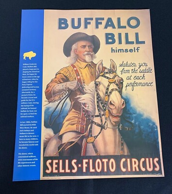 VINTAGE REPRODUCTION BUFFALO BILL HIMSELF SELLS-FLOTO CIRCUS POSTER | eBay