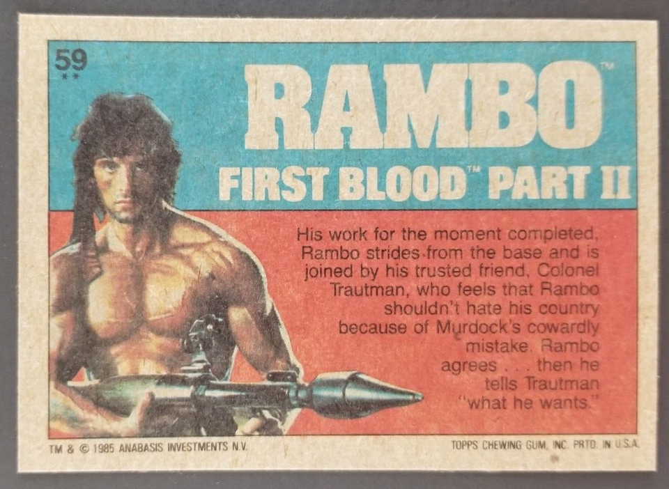 Rambo 1985 Topps Movie Card #59 (NM) | eBay