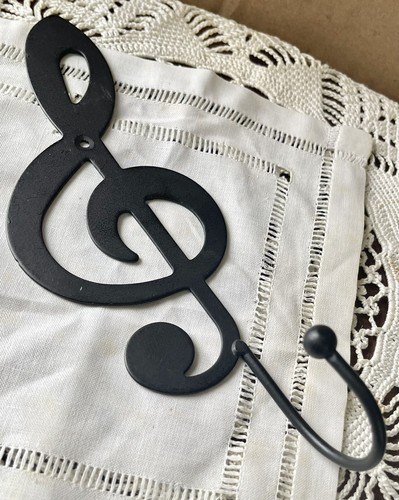 Musical Treble Clef Note Black Wrought Iron 10 3/8" H Wall Mounted ...