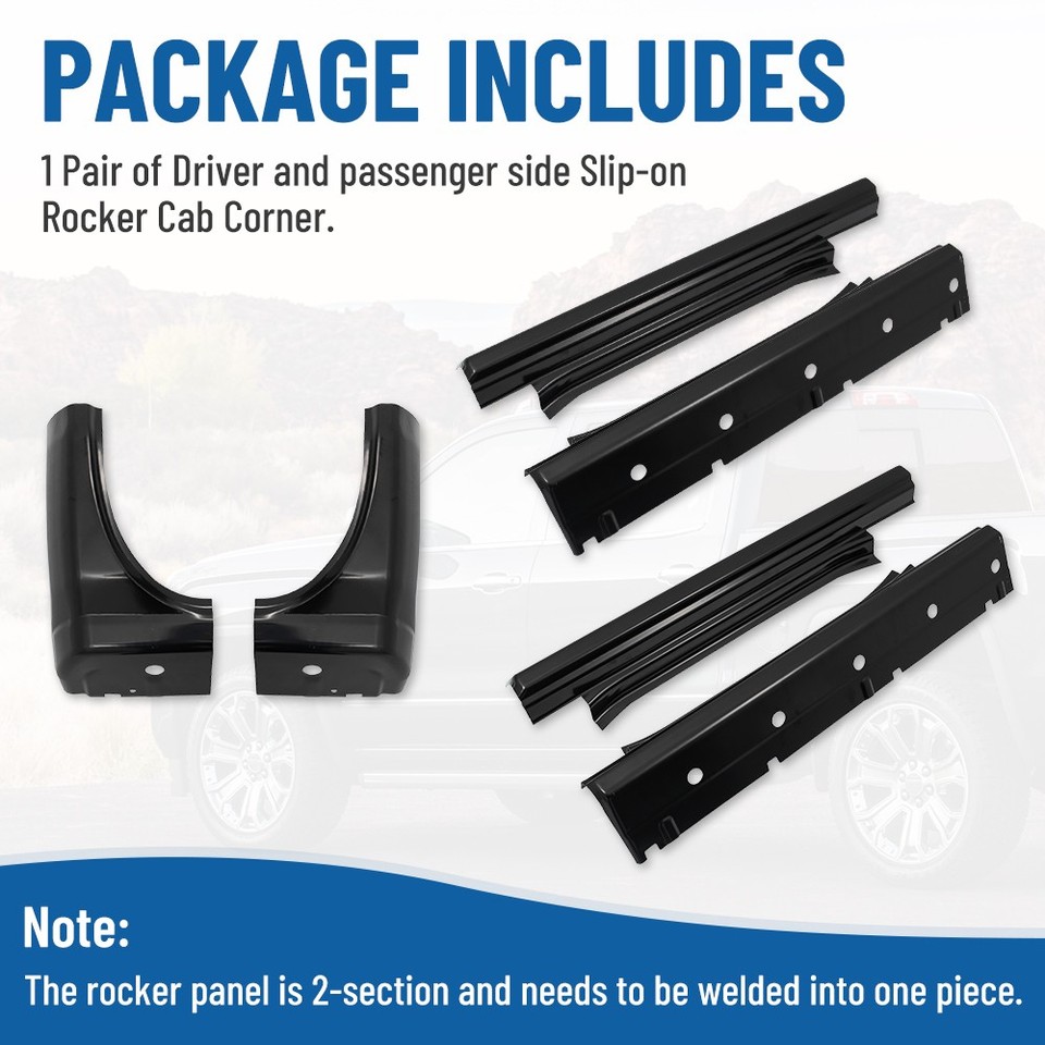 Slip-on Rocker Panel Cab Corner for 2014-2018 Chevy Gmc Crew Cab 41.5 ...
