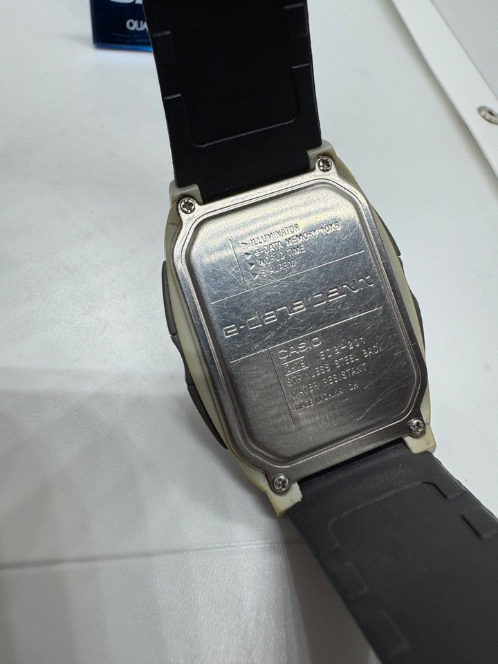 Vintage Casio EDB-201 Mod 2419 Wrist Watch Japan E-Data Bank World Time ...