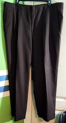 Hagar Brown Cuffed Straight Leg Dress Pants (Pleated Front Waist 42 ...