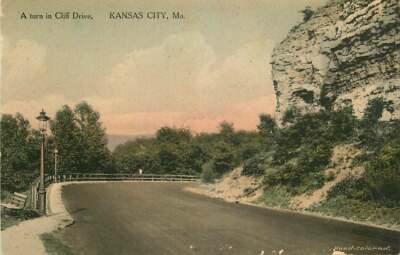 Hand-Colored Postcard A Turn in Cliff Drive, Kansas City, Missouri ca ...