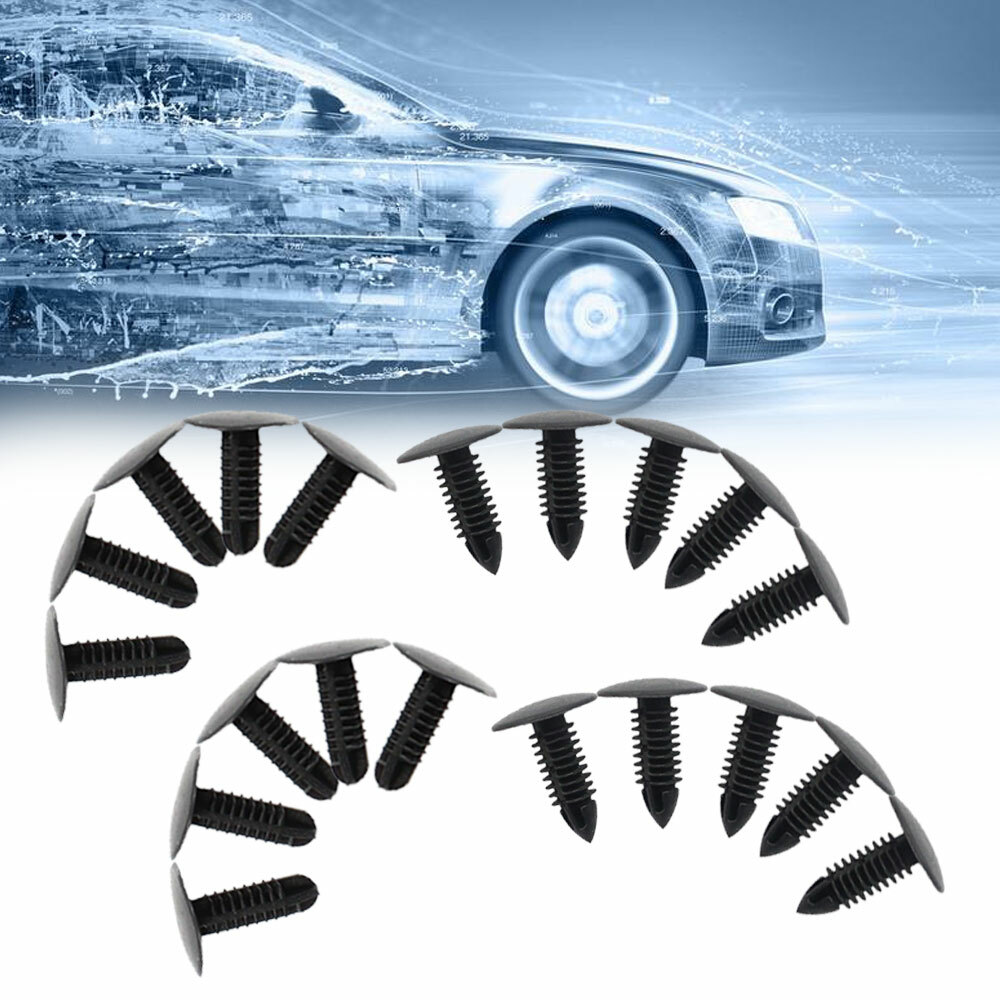 40x Black Car Push Rivet Fastener Retainer Pin Body Bumper Trim Mould ...